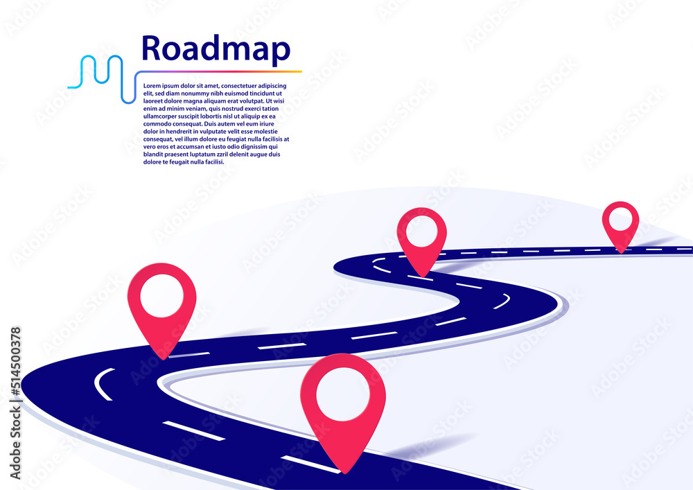 Roadmap infographic with milestones. Business concept for project ...