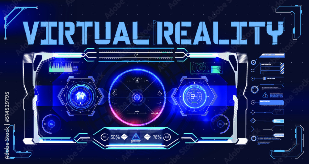 Futuristic Vector HUD Interface Screen Design. Digital callouts titles ...