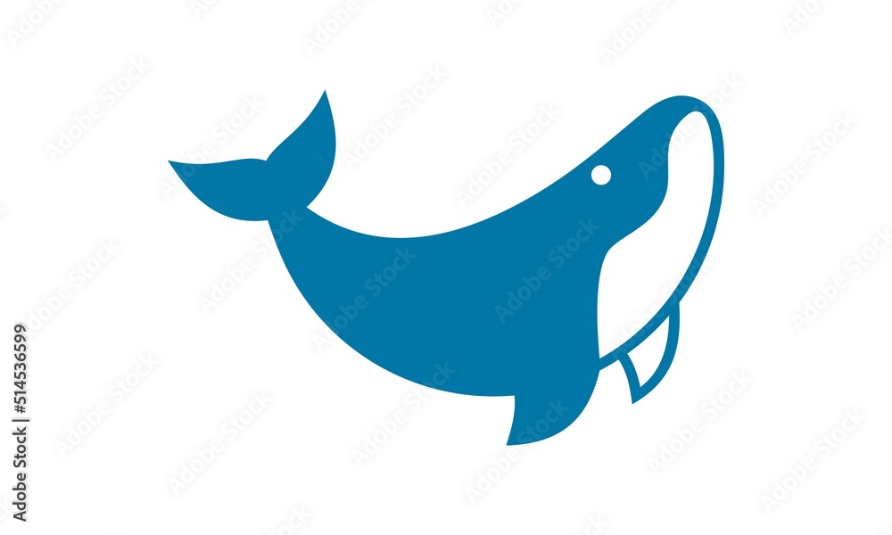 ocean whale fish vector Stock Vector | Adobe Stock
