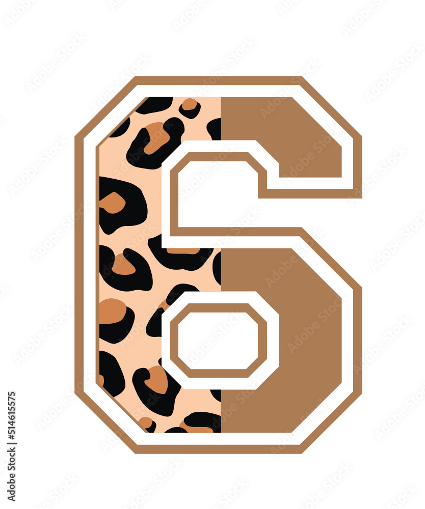 Varsity font svg, College font svg, half Leopard varsity font letters ...