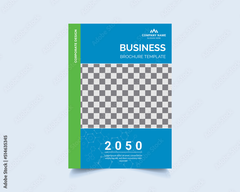 Blue Color Medical brochure cover page design template in A4 size with ...