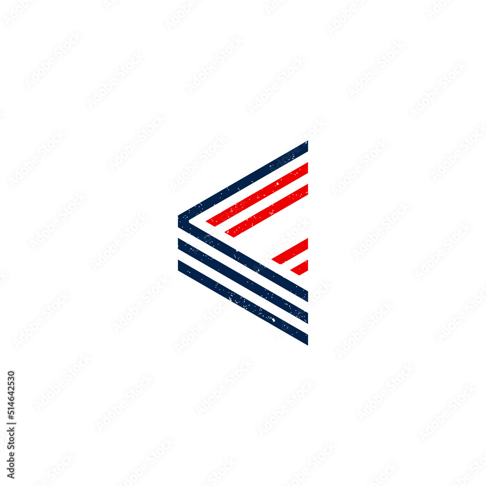 abstract initial letter EV logo in dark blue and red color isolated in ...
