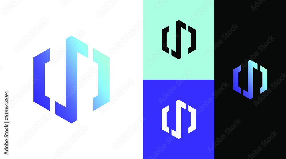 Hexagonal Integral Math Symbols Logo Design Concept Stock Vector ...