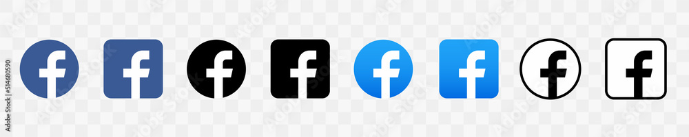 Facebook logo. Facebook button. Social media icon. Logo with shadow on ...