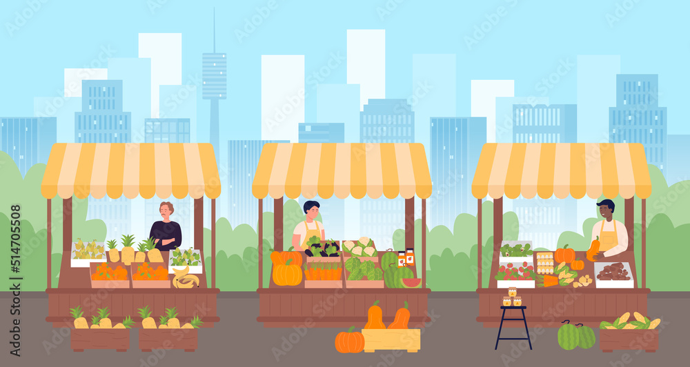 Food Market Cartoon