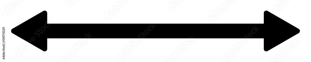 Stock-Vektorgrafik „Long arrow vector icon. Black horizontal double ...