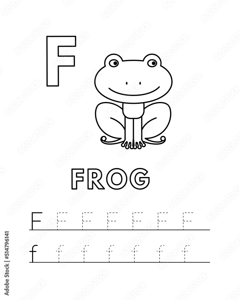 Alphabet with cute cartoon animals isolated on white background ...