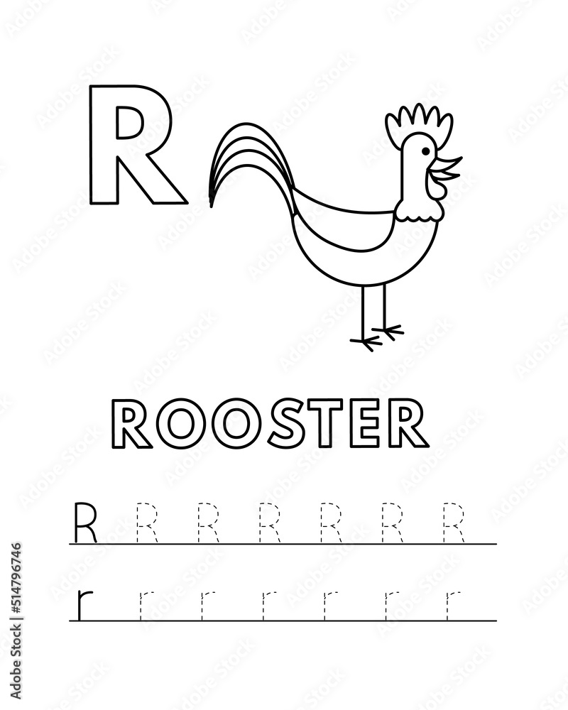 Alphabet with cute cartoon animals isolated on white background ...