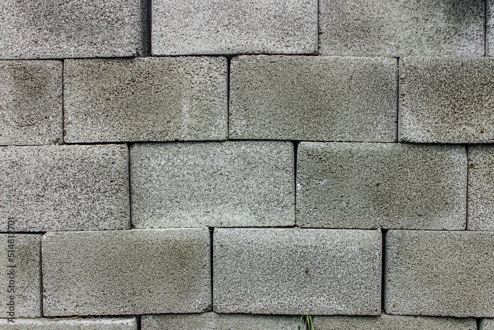 Texture of cinder blocks. Stacked cinder blocks as a background for ...