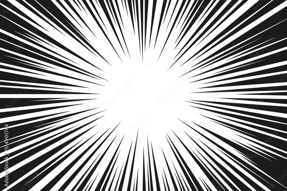 Manga speed burst frame. Radial anime speed lines. Crash zoom effect ...