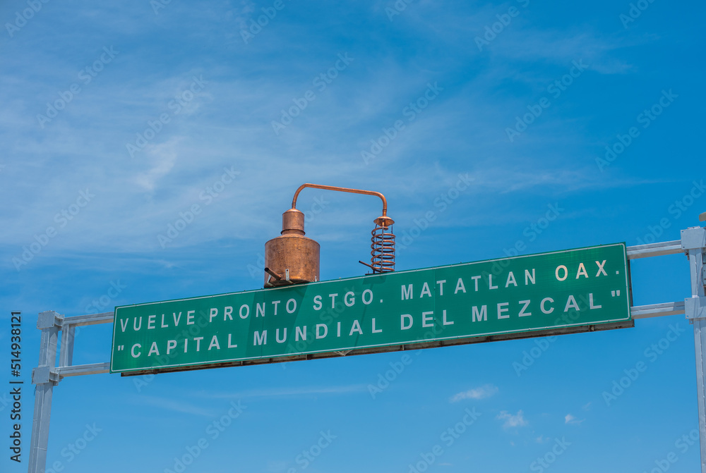 Letrero de bienvenida Santiago Matatlan Oaxaca Stock Photo | Adobe Stock