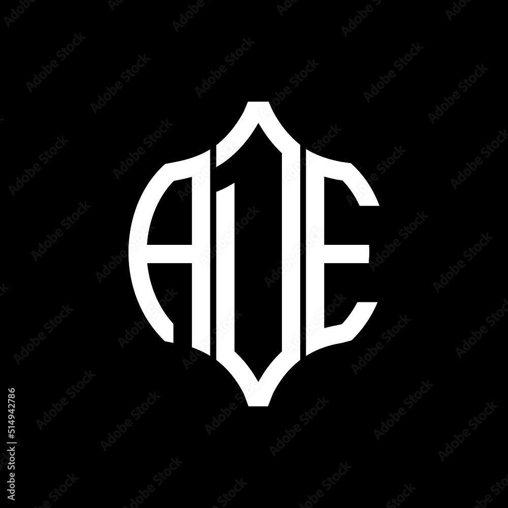 AJE letter logo. AJE best black background vector image. AJE Monogram ...