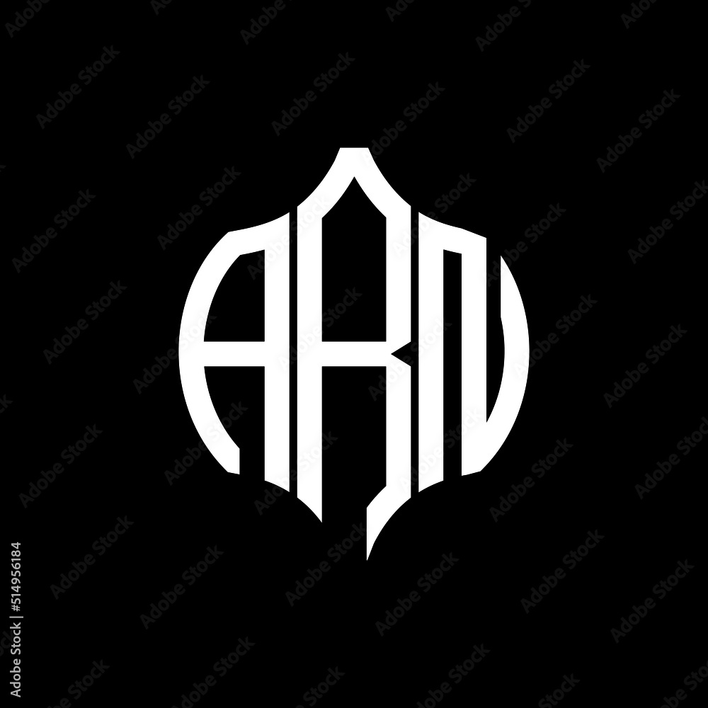 Image vectorielle Stock ARN letter logo. ARN best black ground vector ...