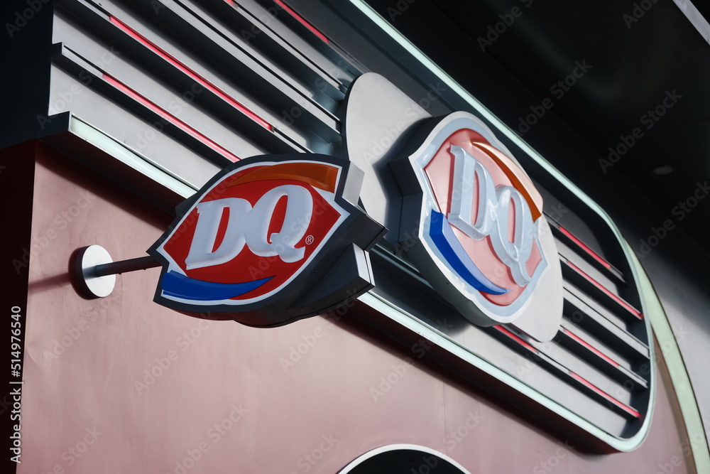 Shanghai,China-July 2nd 2022: close up DQ Dairy Queen store sign. Stock ...