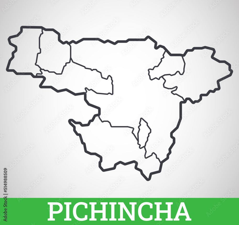 Simple outline map of Pichincha, Ecuador. Vector graphic illustration ...