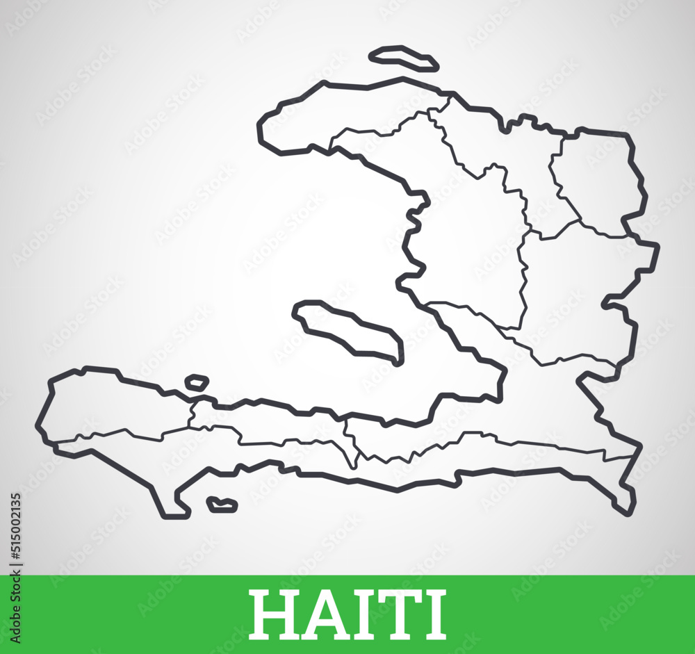 Vector de Stock Simple outline map of Haiti. Vector graphic ...