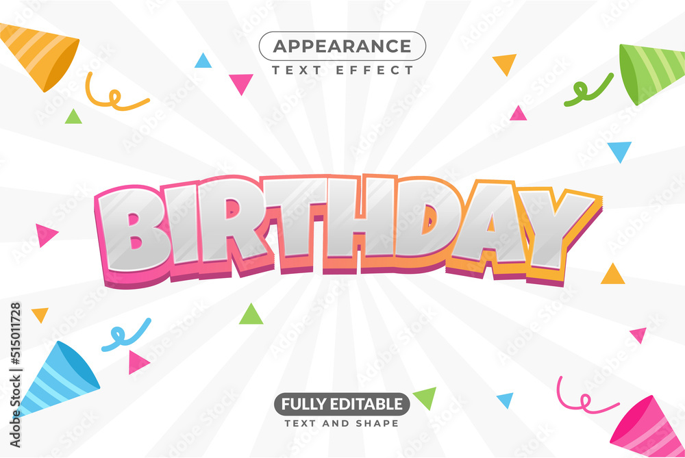 Editable text effect appearance happy birthday celebration sister ...