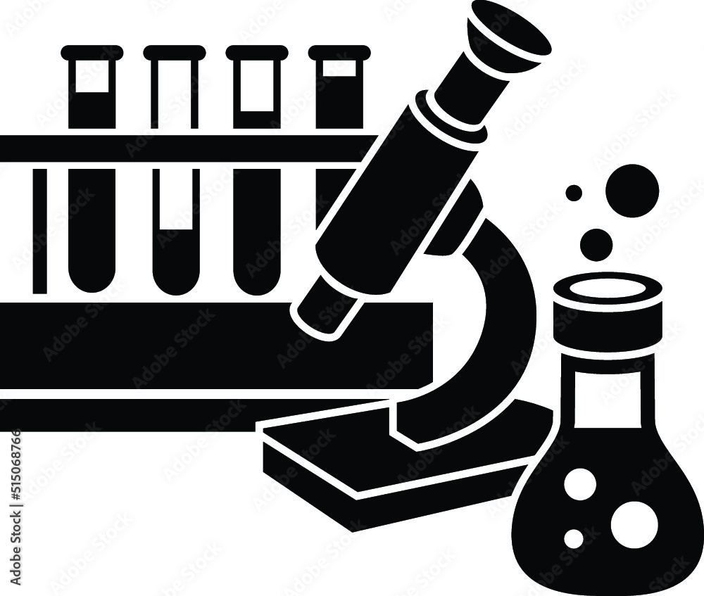 Black and White Cartoon Illustration Vector of Laboratory Glassware and ...