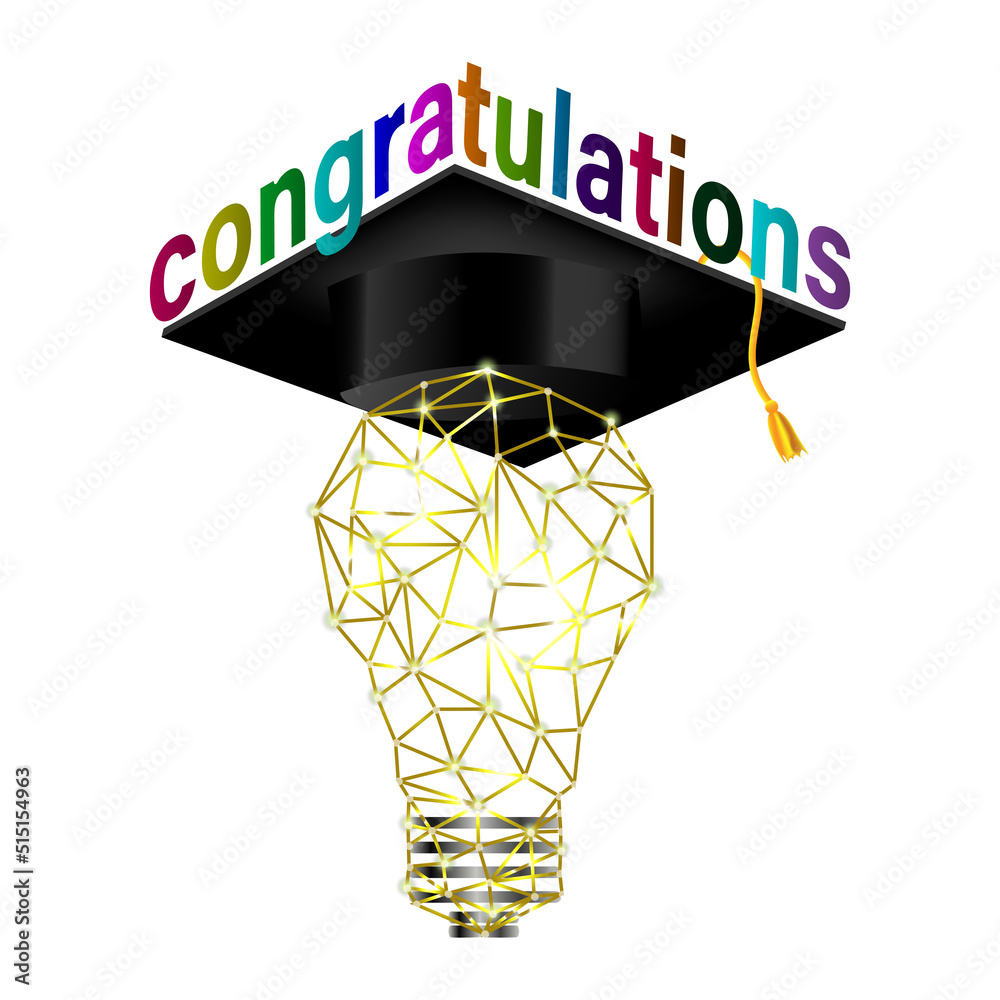 graduation cap icon The concept of decorate congratulation for school ...