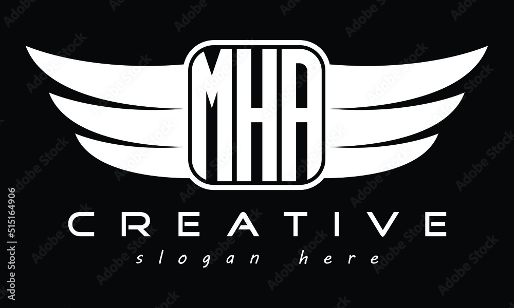 MHA three Letter Wings Flying Initial wing symbol minimalist creative ...