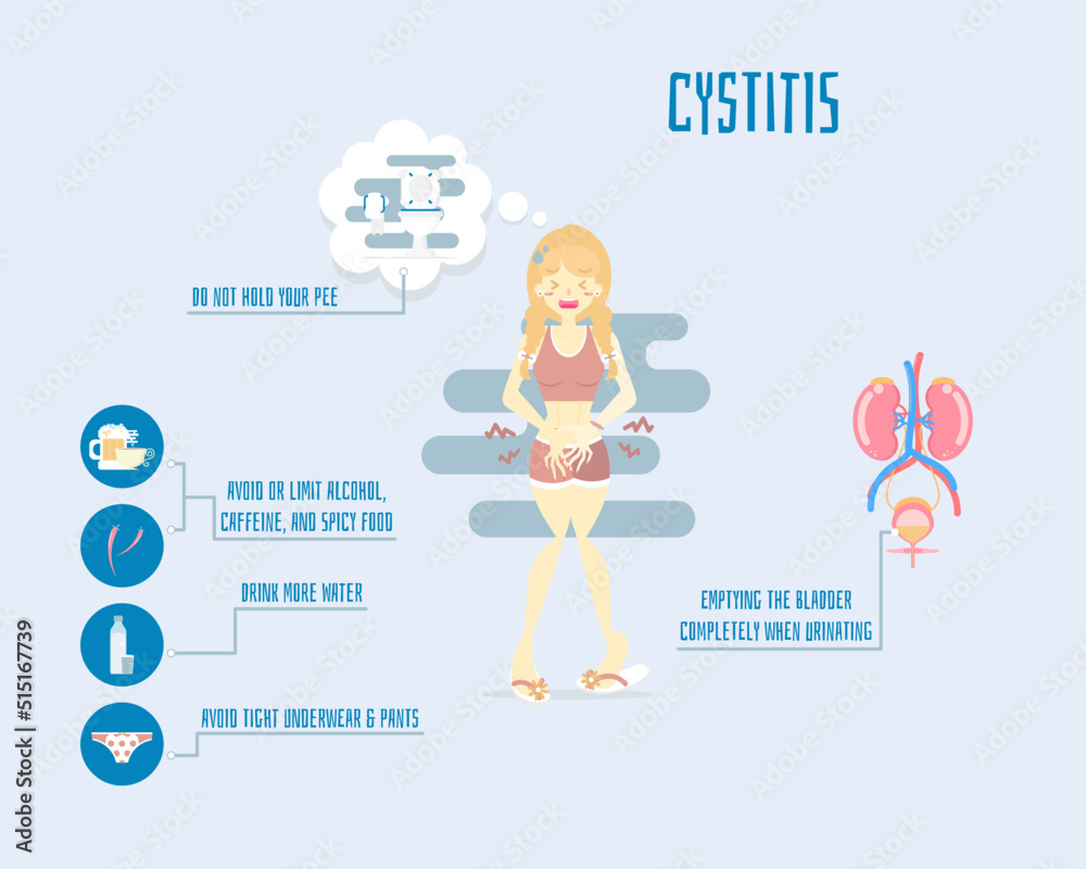Vector de Stock woman holding pee with kidney and bladder anatomy ...