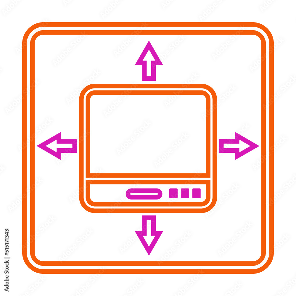 full screen sizes with arrow icon, simple interface concept elements ...
