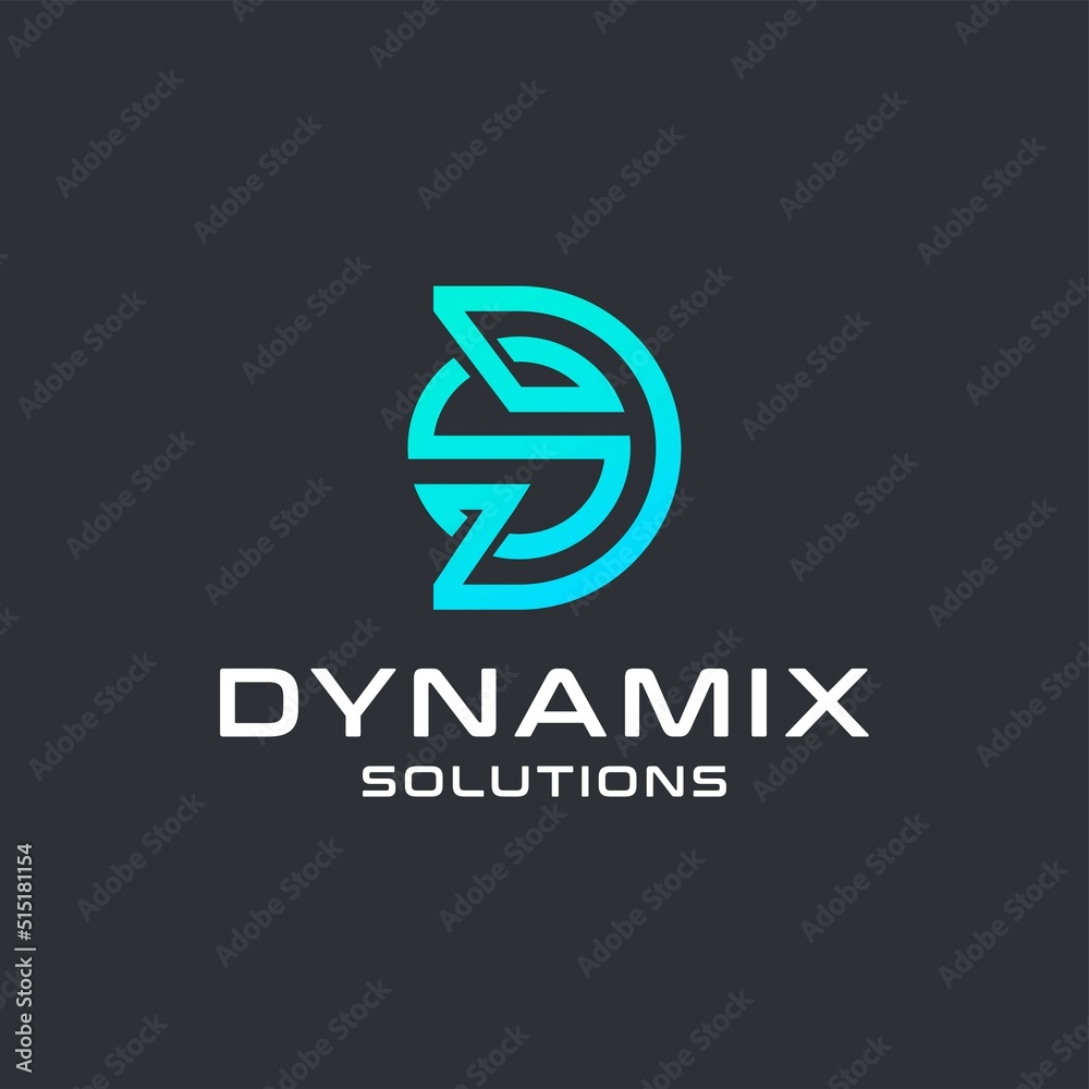 techno logo letter ds premium vector Stock Vector | Adobe Stock