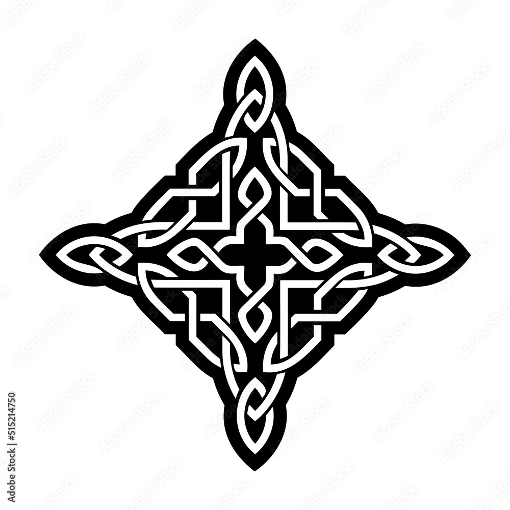 Black and white Celtic knot. Pattern with endless knots in the Gothic ...