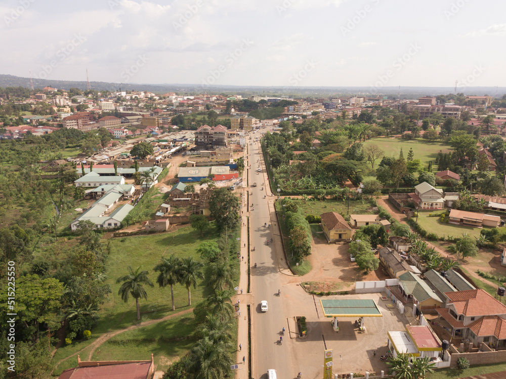 Mbale, Uganda - 26 February 2022: Aerial view of Uhuru Cell city, Uhuru ...