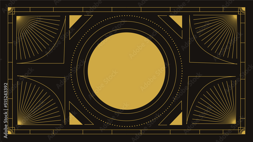 Art deco divider header set. Gold retro artdeco border 1920s decorative ...