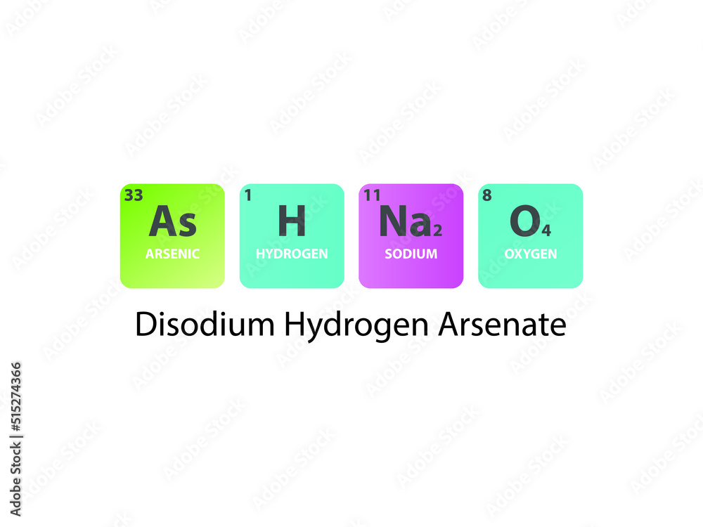 AsHNa2O4 Disodium Hydrogen Arsenate molecule. Simple molecular formula ...