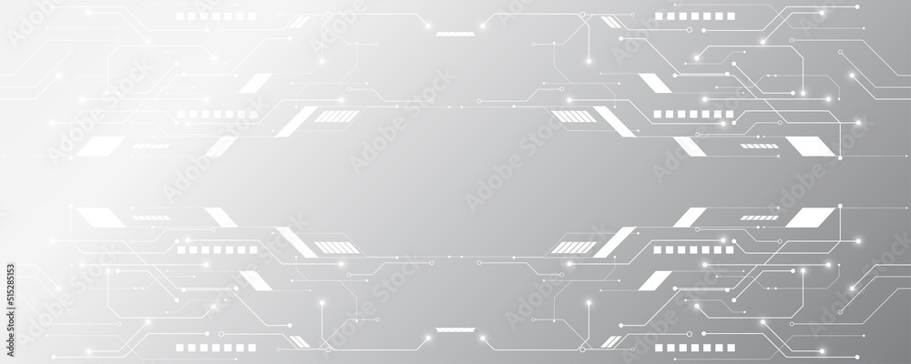 Grey white Abstract technology background, Hi tech digital connect ...