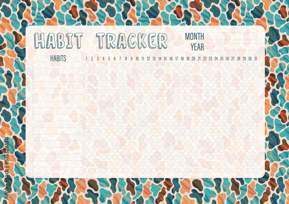 Habit tracker template for monthly.Planner checklist ready to print ...