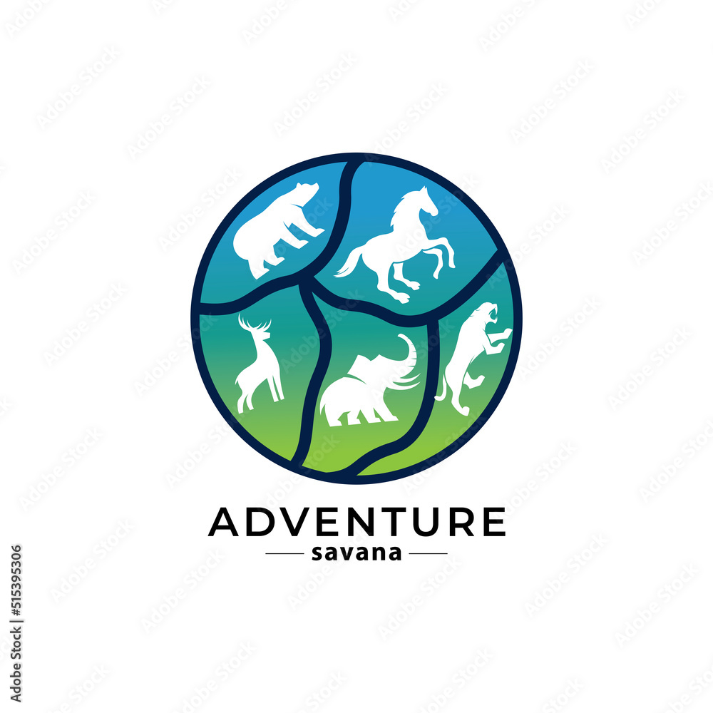 Animal Conservation Logo design. Wildlife Safari Logo design ...