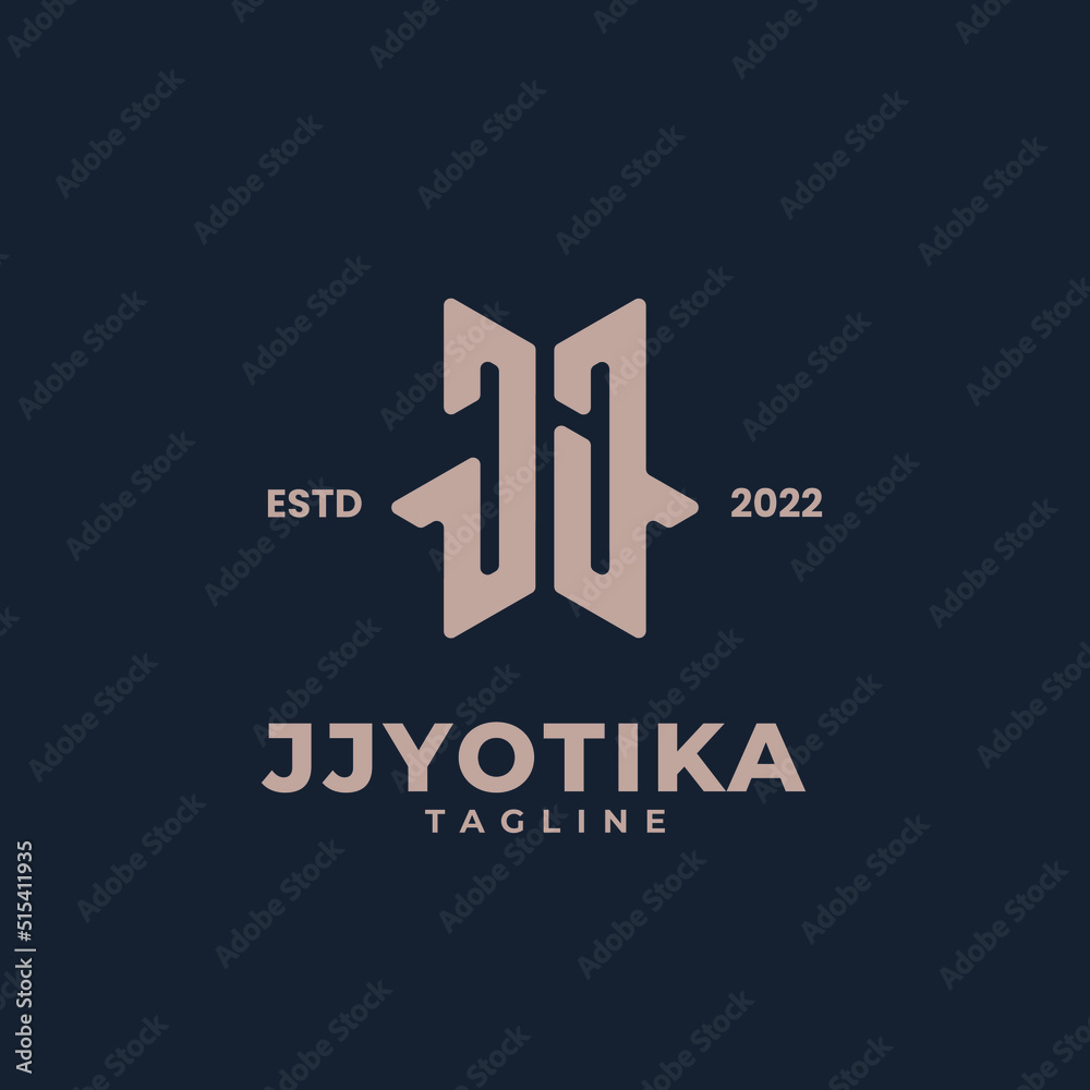 Initials monogram logo with letter JJ Stock Vector | Adobe Stock