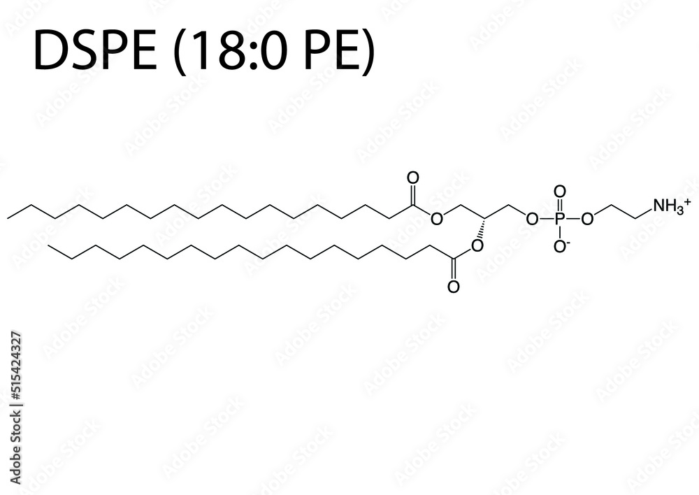 Digital vector illustration of the chemical structure of DSPE Stock ...