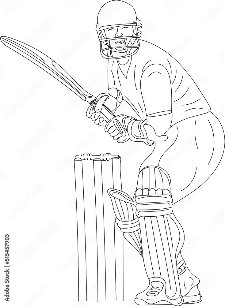 Image vectorielle Stock Cricket vector, Cricket logo, sketch drawing of ...