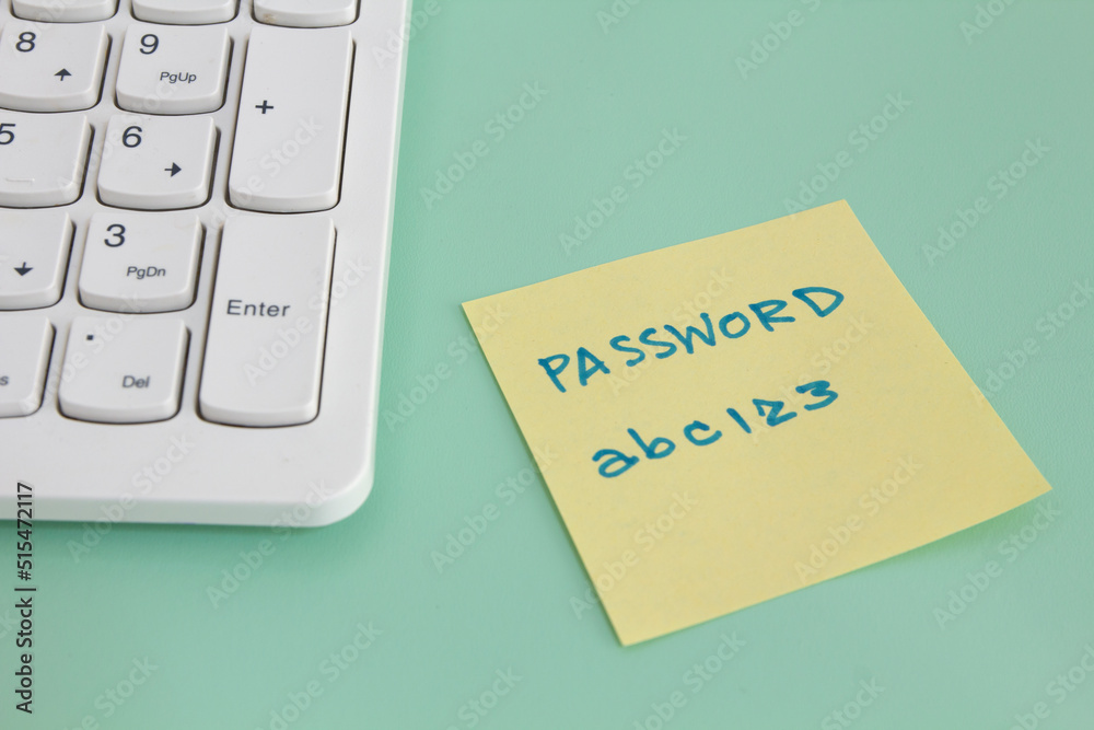 easy password , weak security and cyber security awareness Stock Photo ...