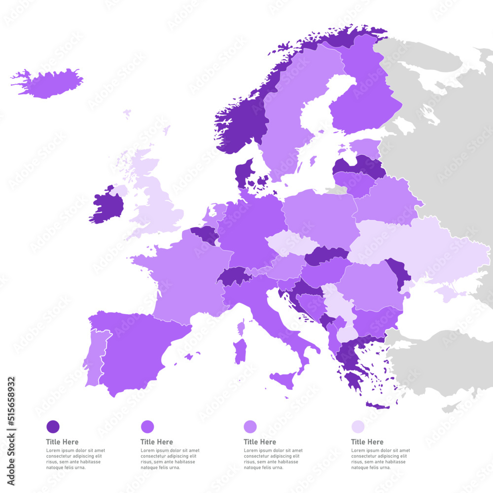 Europe Map Infographic, Heat Map, Vector Map, Countries Heat Map ...