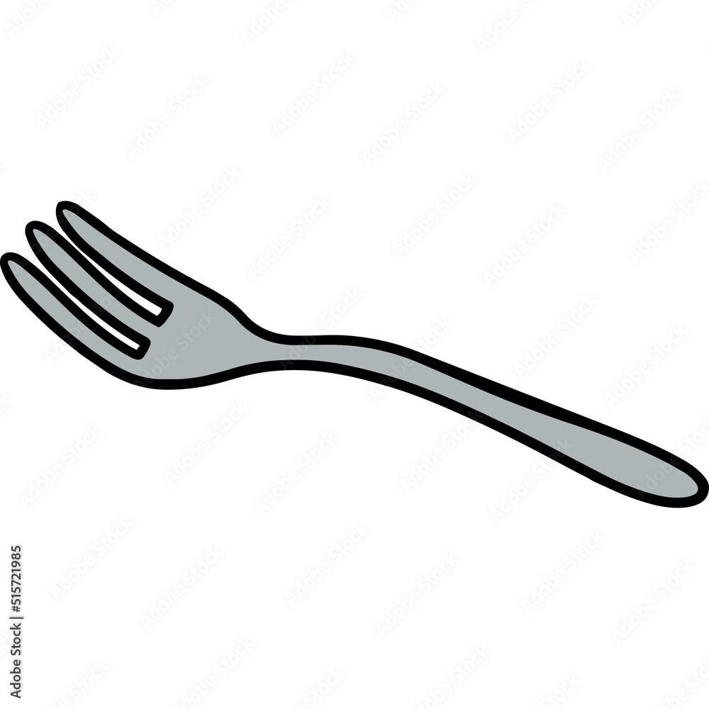 Fork Cartoon Colored Clipart Illustration Stock Vector | Adobe Stock