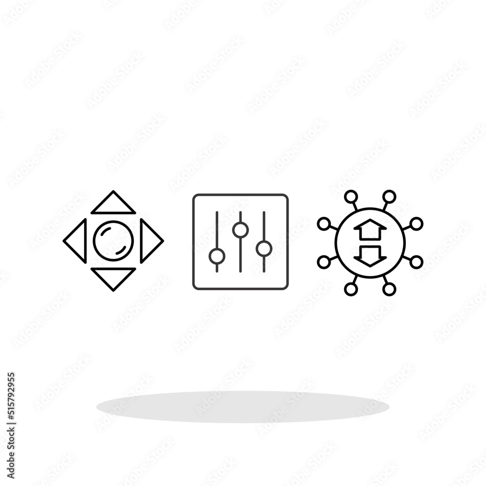 Control icon set in trendy flat style. Controling symbol for your web ...