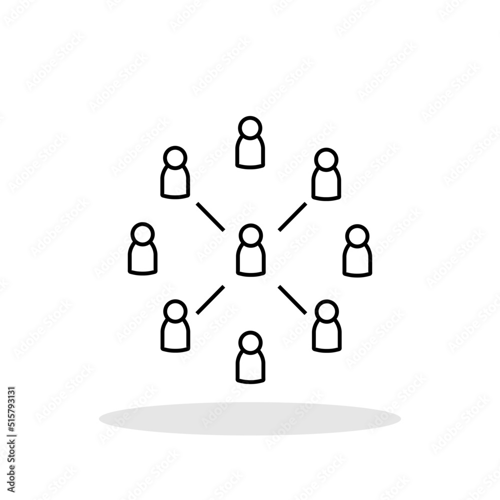 Organization chart hierarchy icon in trendy flat style. Organization ...