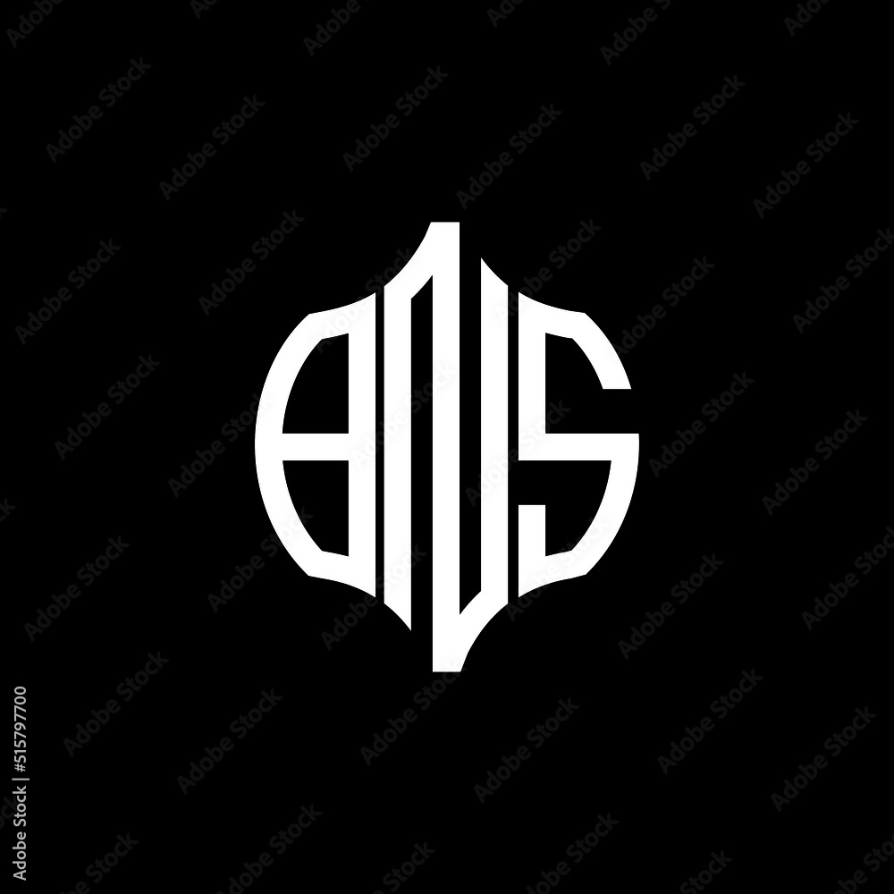 BNS letter logo. BNS best black background vector image. BNS Monogram ...