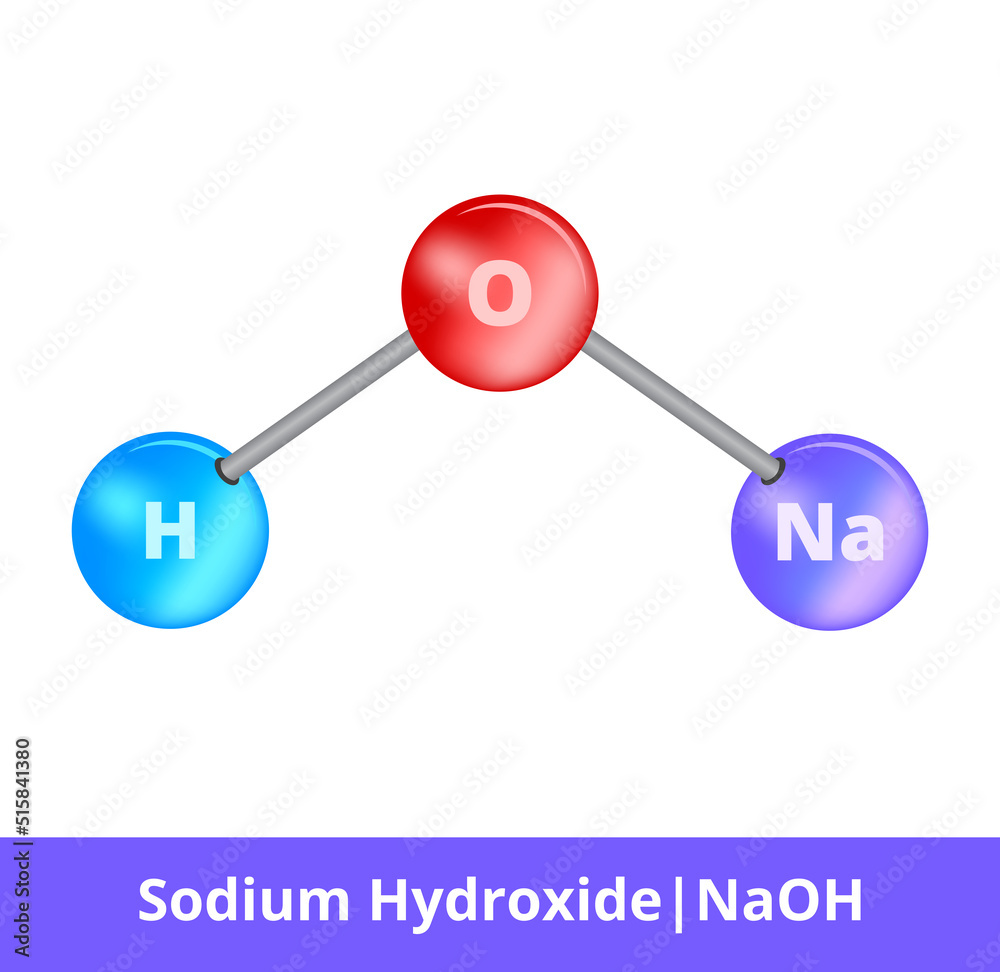 Image vectorielle Stock Vector ball-and-stick model of sodium hydroxide ...