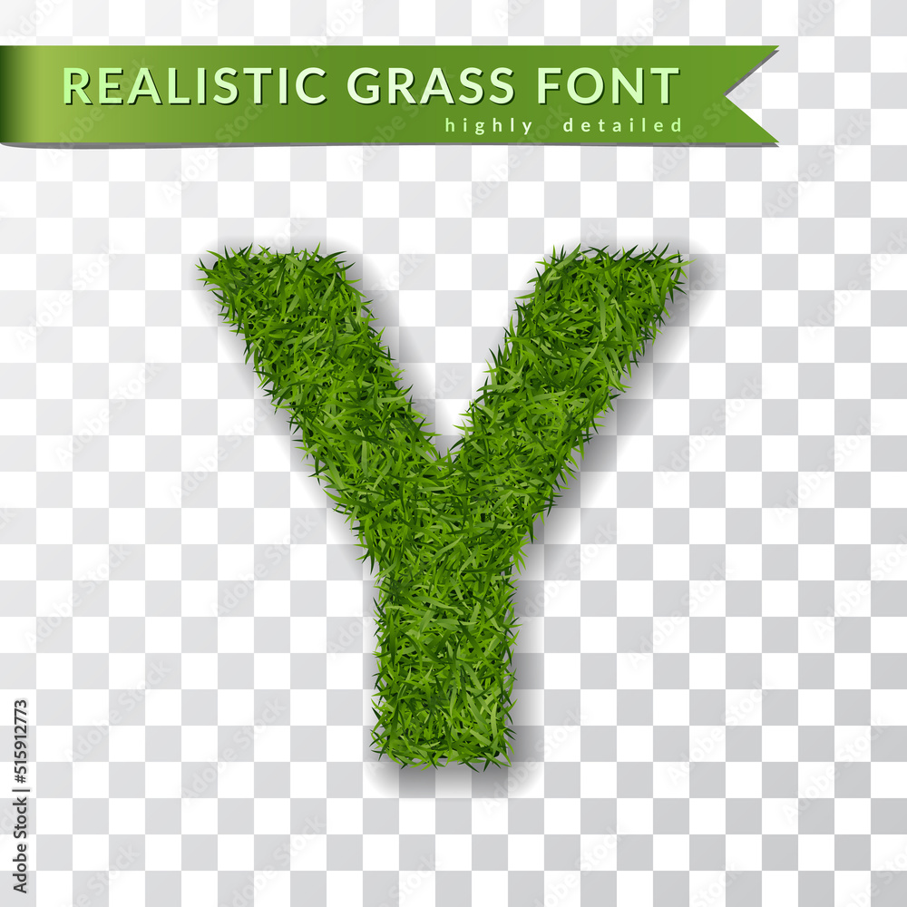 Vector de Stock Grass letter Y, alphabet 3D design. Capital letter text ... Vector de Stock Grass letter Y, alphabet 3D design. Capital letter text ...