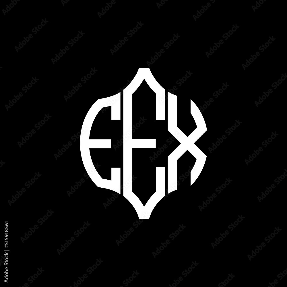 EEX letter logo. EEX best black background vector image. EEX Monogram logo design for ...