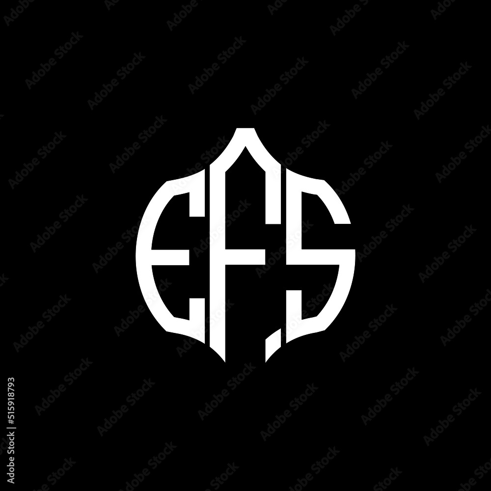 EFS letter logo. EFS best black background vector image. EFS Monogram ...