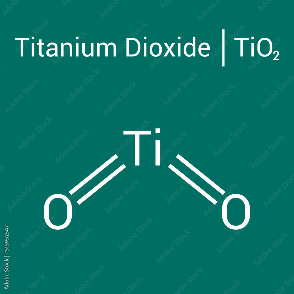 chemical structure of titanium dioxide (TiO2) Stock Vector | Adobe Stock