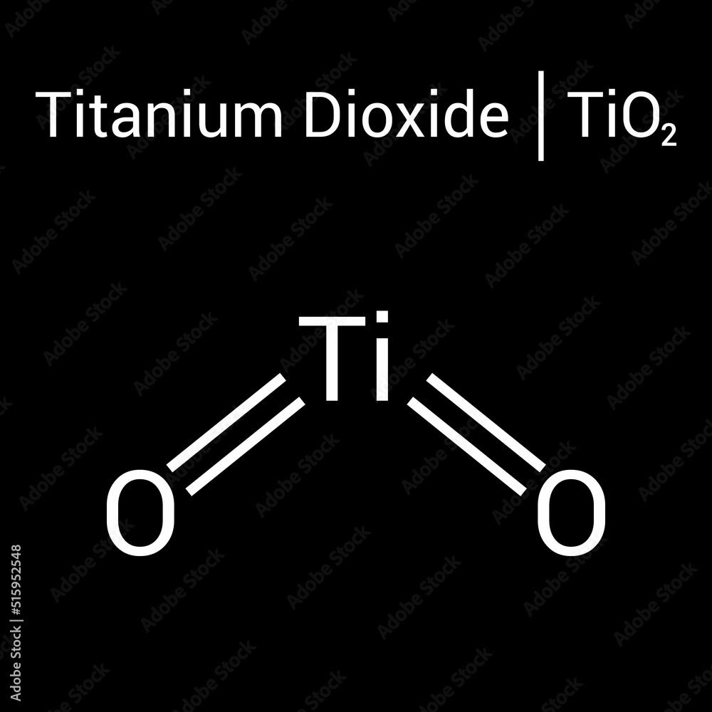chemical structure of titanium dioxide (TiO2) Stock Vector | Adobe Stock