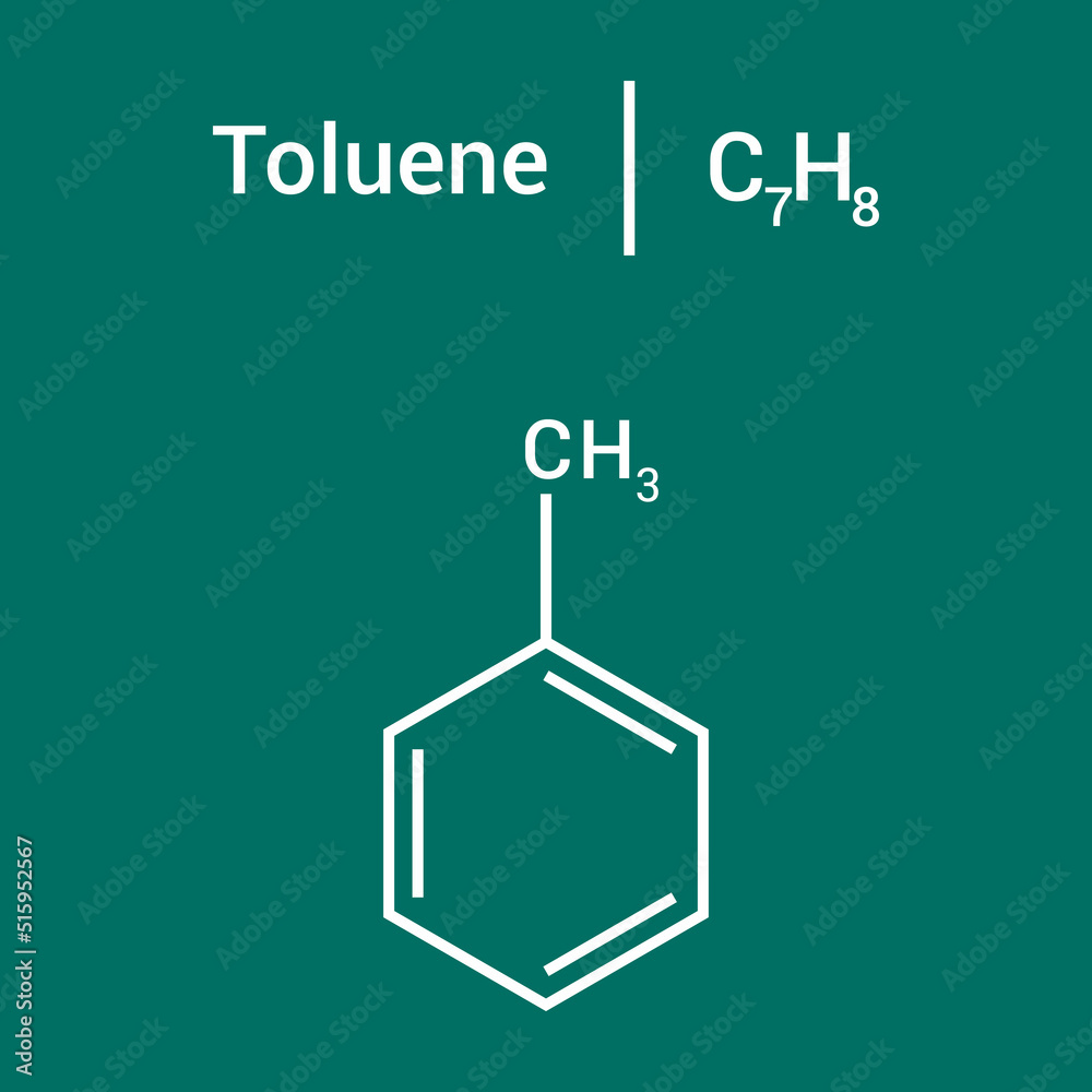 chemical structure of toluene (C7H8) Stock Vector | Adobe Stock